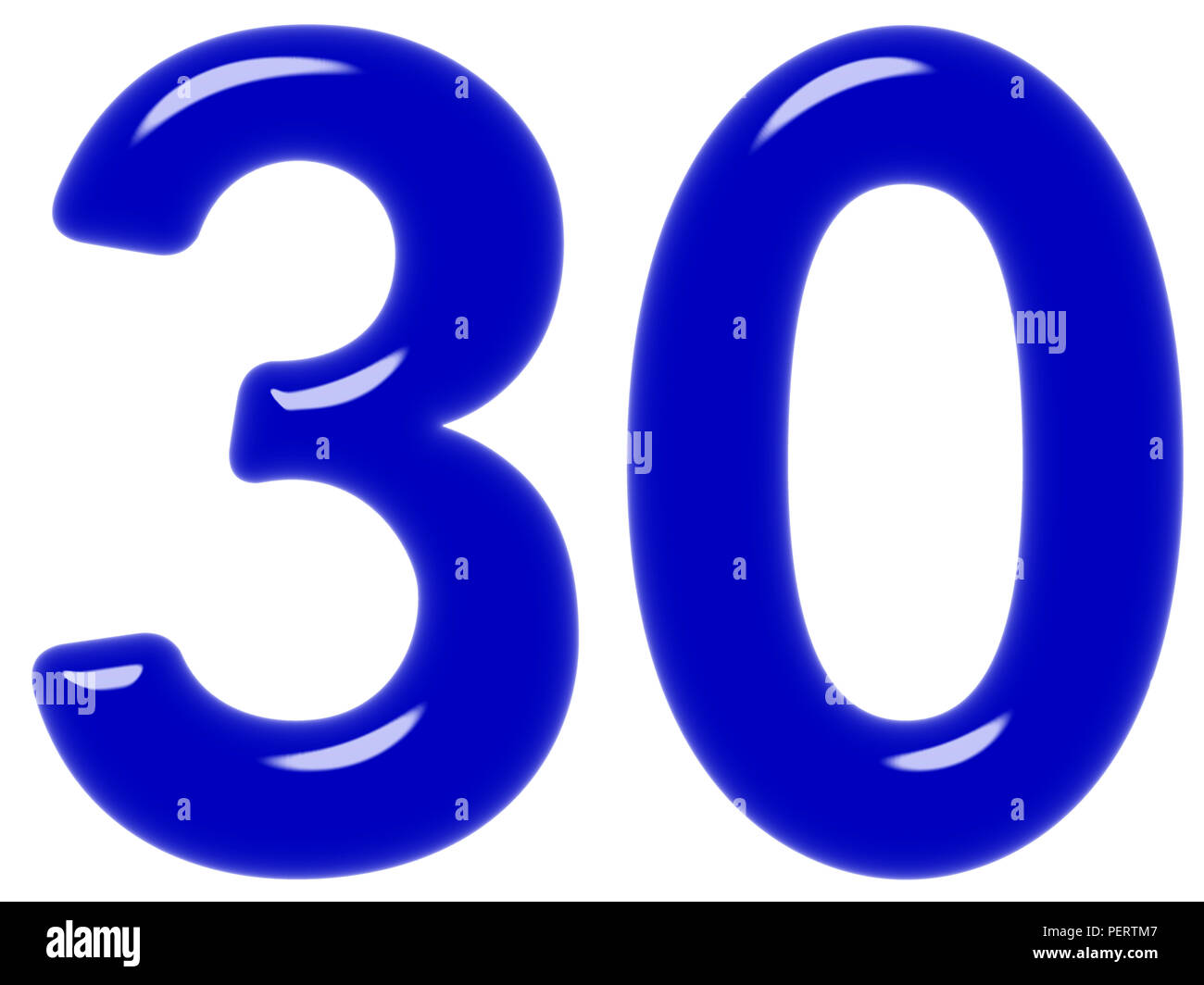 Numeral 30, thirty, isolated on white background, 3d render Stock Photo ...