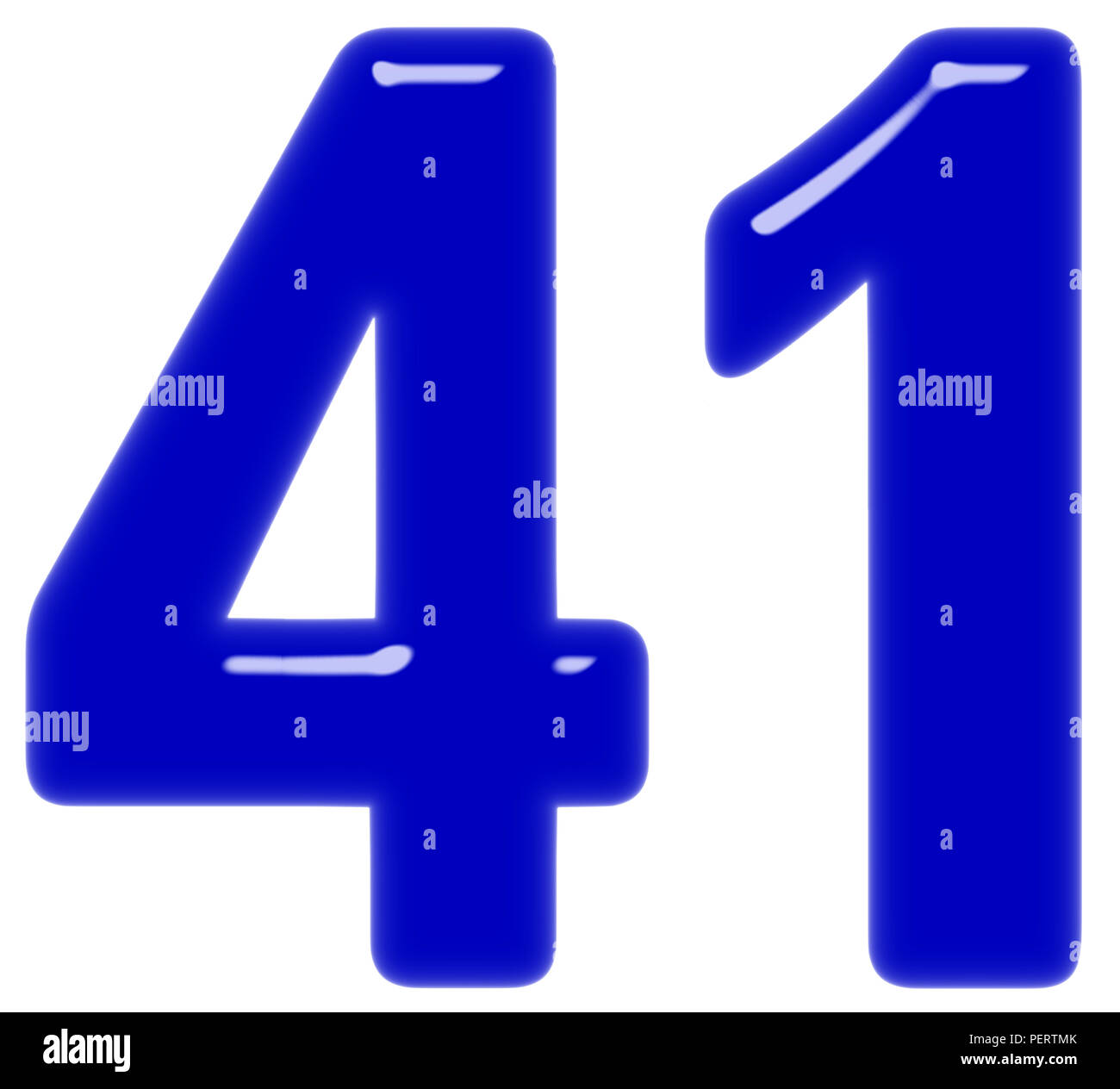 Numeral 41, forty one, isolated on white background, 3d render Stock ...