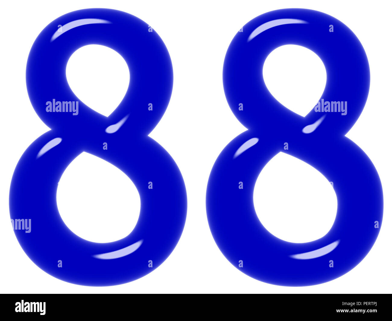 Numeral 88, eighty eight, isolated on white background, 3d render Stock ...