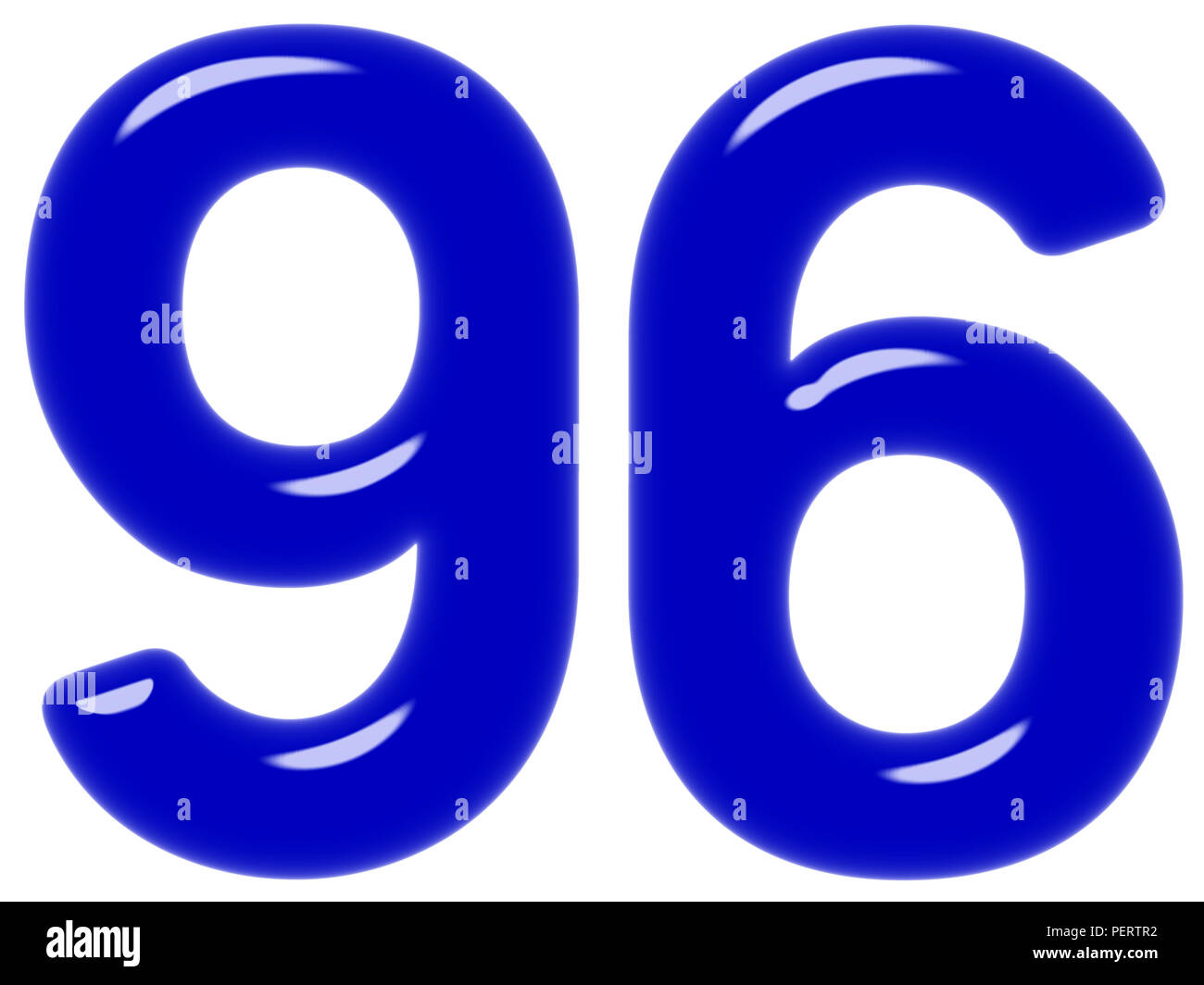 Numeral 96, ninety six, isolated on white background, 3d render Stock ...
