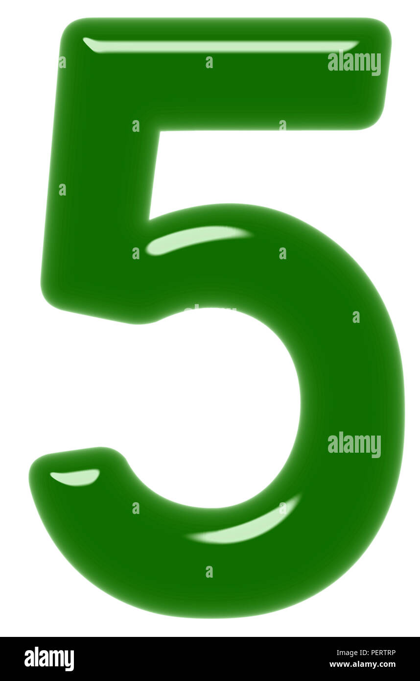 Numeral 5, five, isolated on white background, 3d render Stock Photo ...