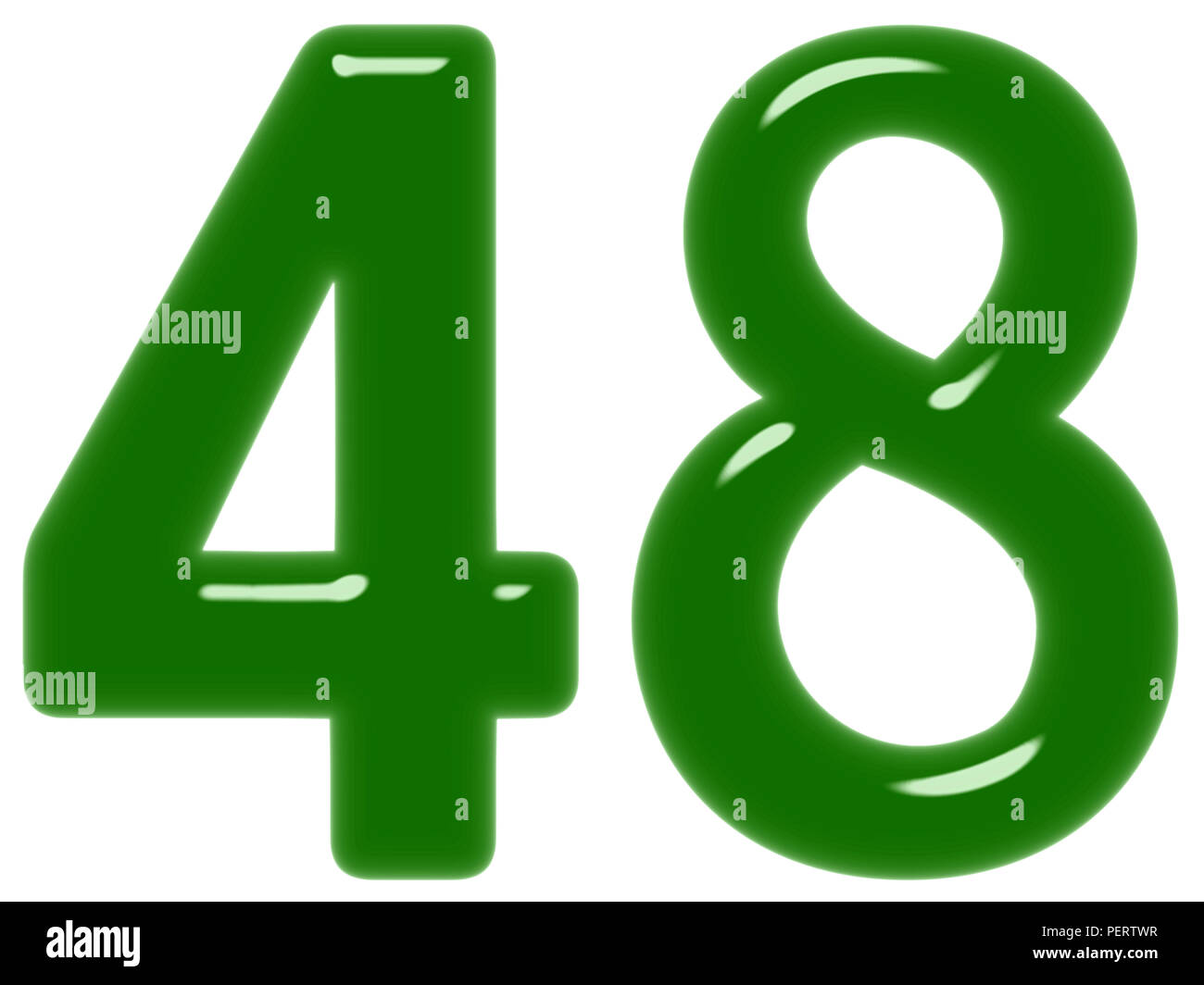 Numeral 48, forty eight, isolated on white background, 3d render Stock ...