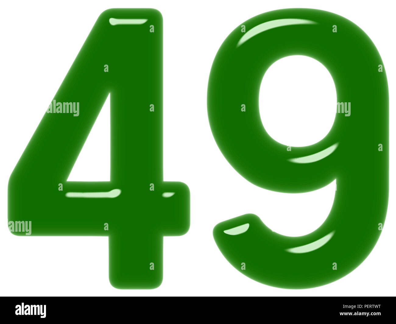 Numeral 49, forty nine, isolated on white background, 3d render Stock ...