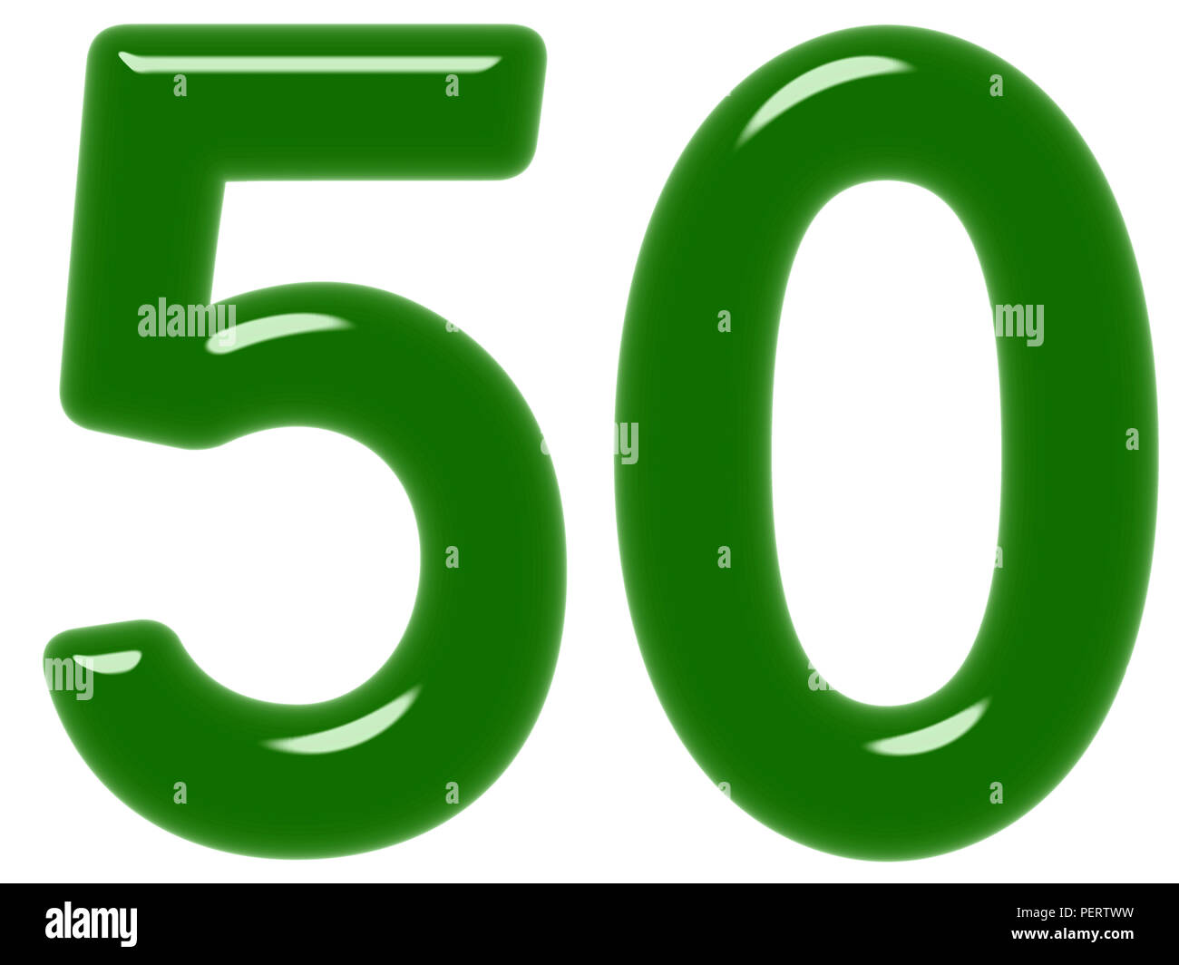 Numeral 50, fifty, isolated on white background, 3d render Stock Photo ...