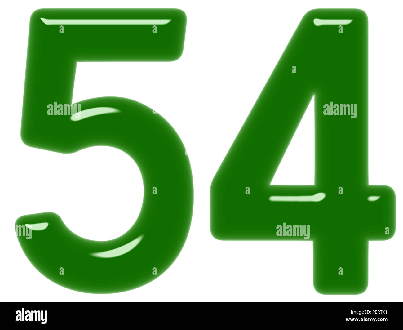 Numeral 54, fifty four, isolated on white background, 3d render Stock ...