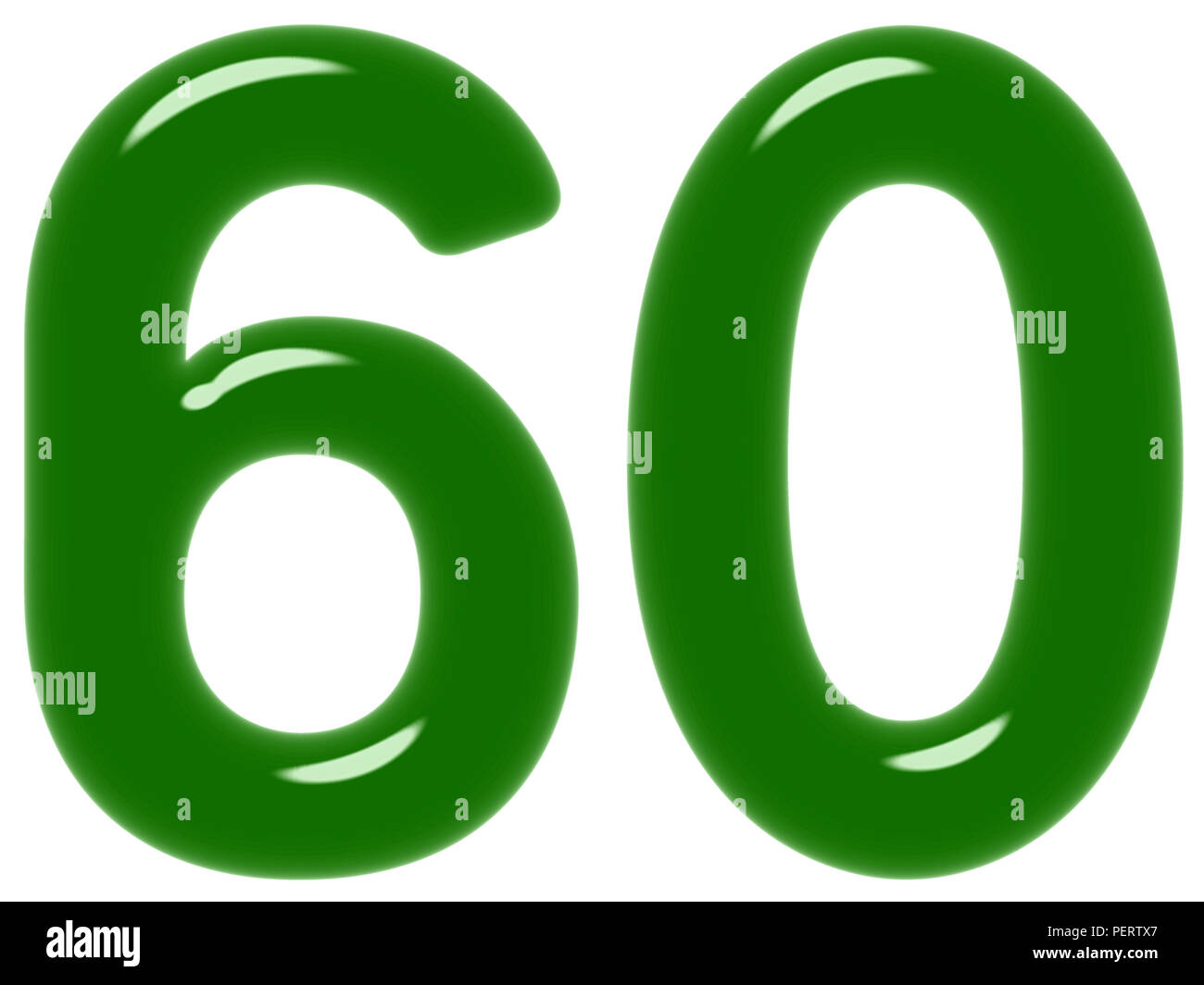 Numeral 60, sixty, sixty, isolated on white background, 3d render Stock ...
