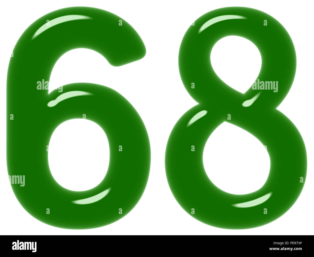 Numeral 68, sixty eight, isolated on white background, 3d render Stock ...