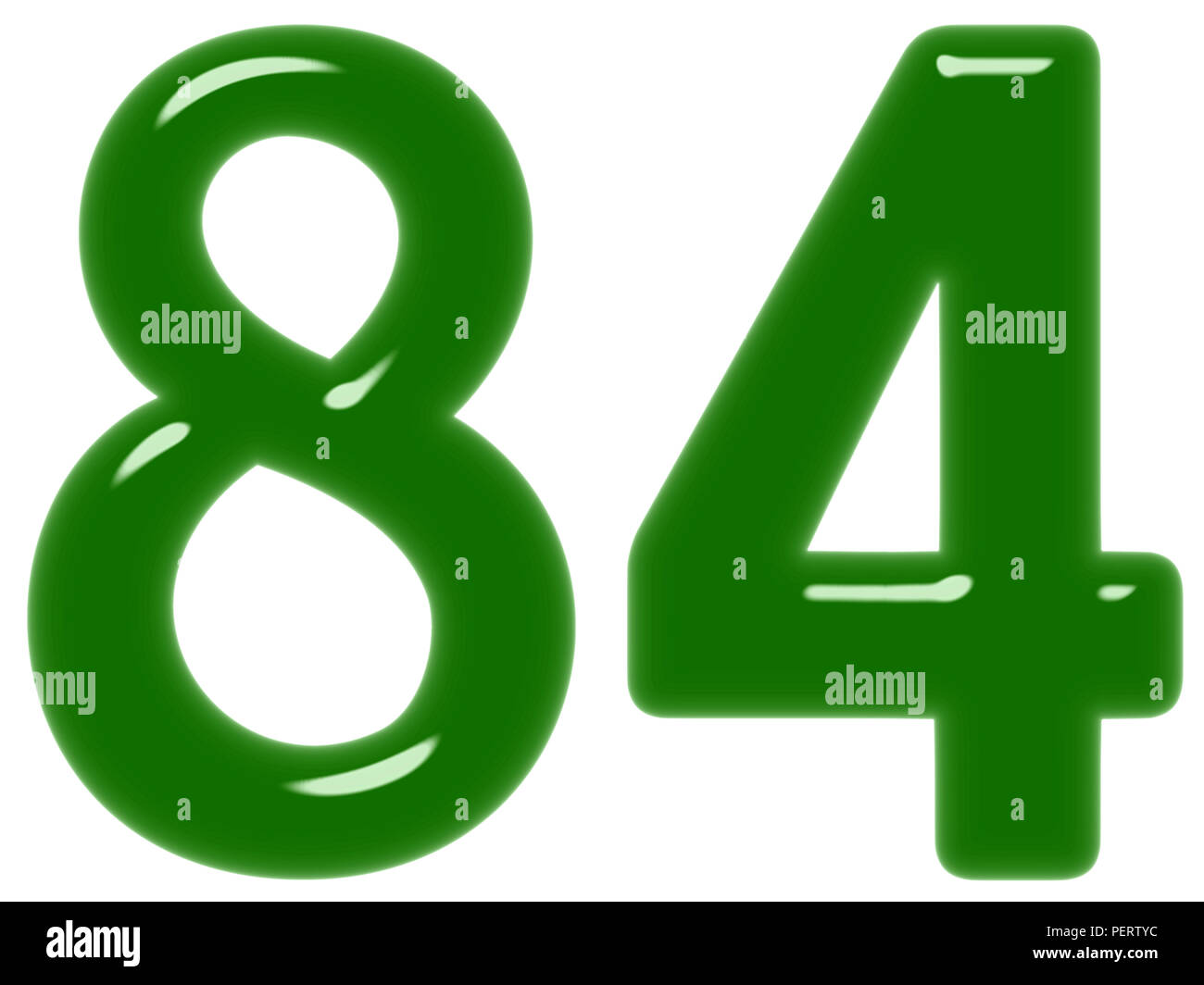 Numeral 84, eighty four, isolated on white background, 3d render Stock ...