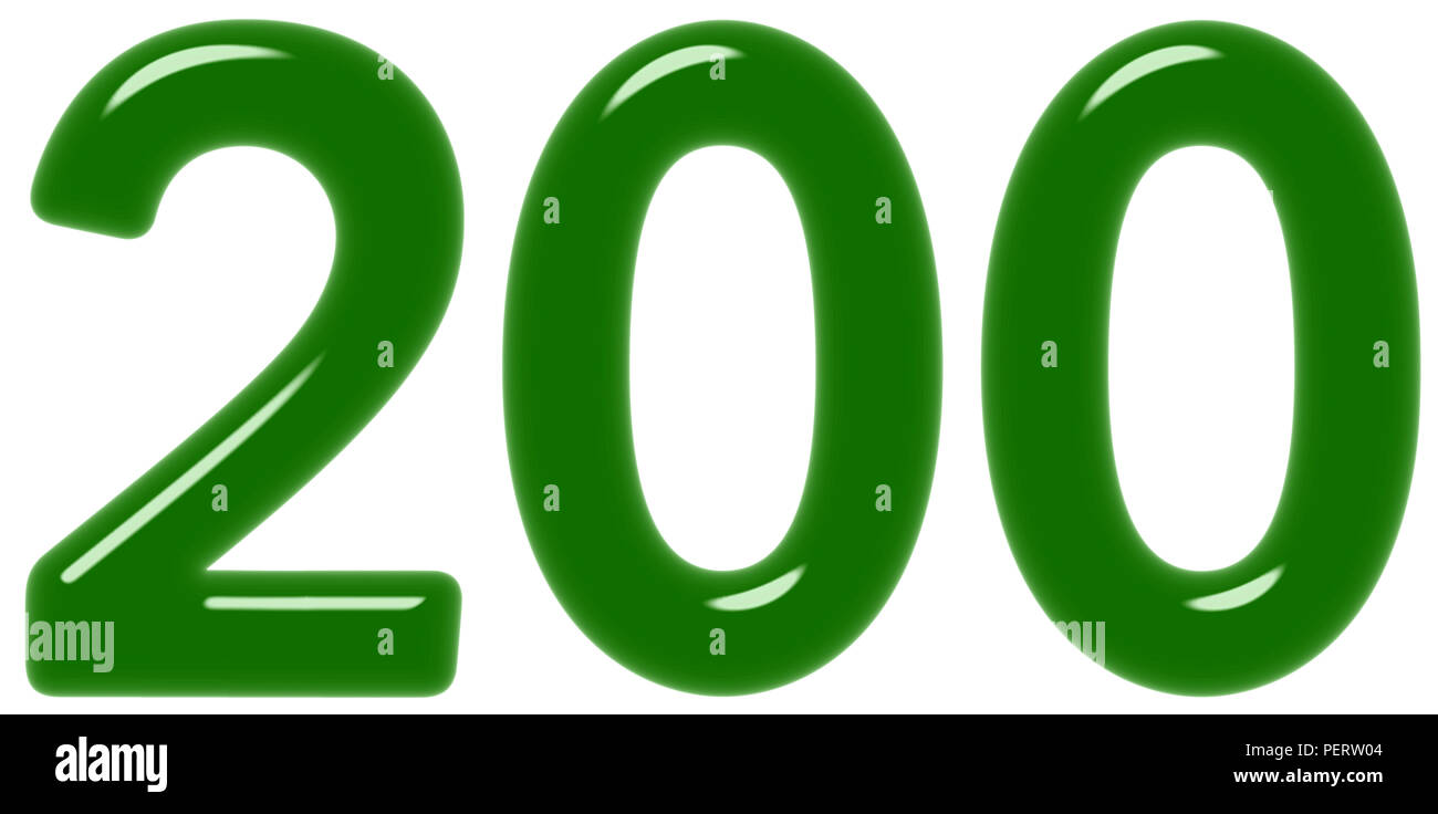 Numeral 200, two hundred, isolated on white background, 3d render Stock ...