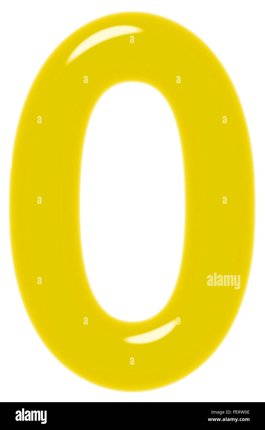 Numeral 0, zero, isolated on white background, 3d render Stock Photo ...
