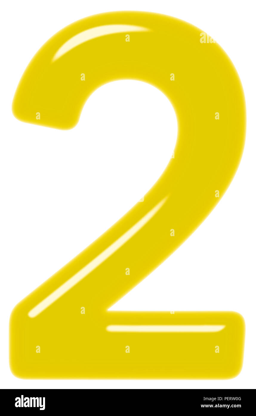 Numeral 2, two, isolated on white background, 3d render Stock Photo - Alamy