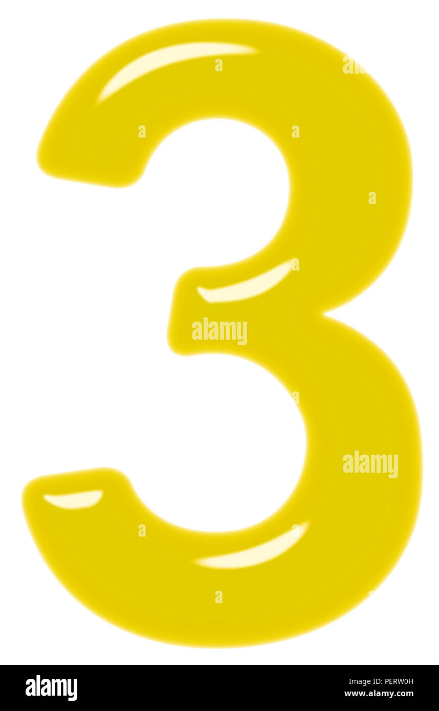 Numeral 3, three, isolated on white background, 3d render Stock Photo ...