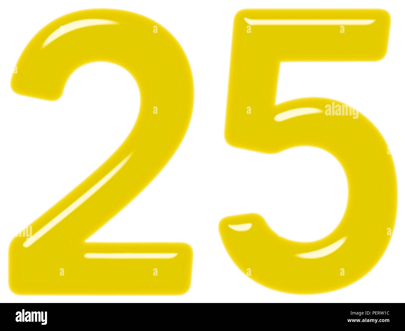 Numeral 25, twenty five, isolated on white background, 3d render Stock ...