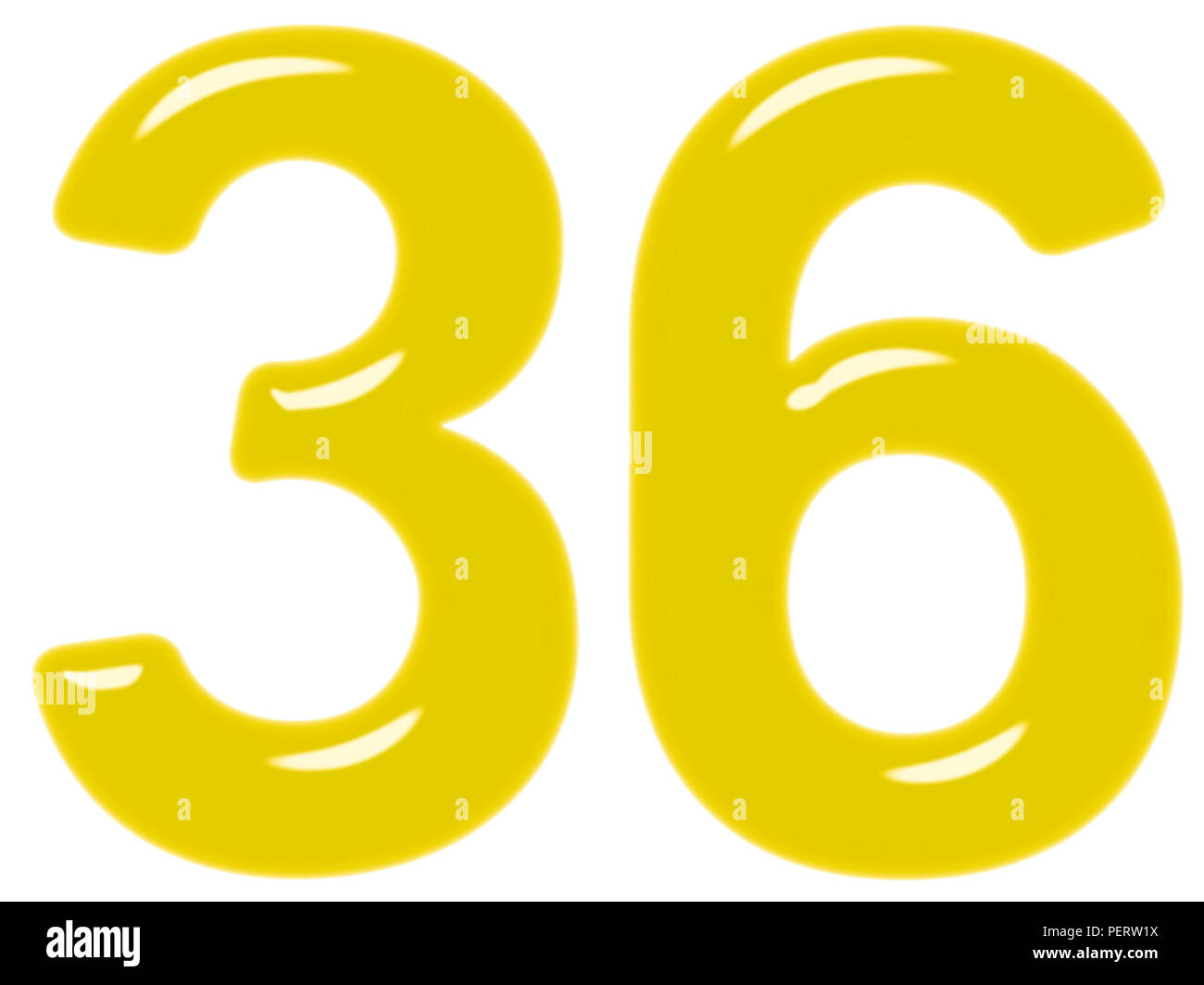 Numeral 36, thirty six, isolated on white background, 3d render Stock ...