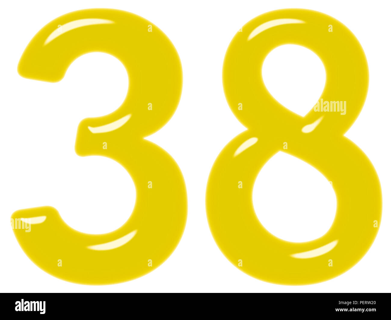 Numeral 38, thirty eight, isolated on white background, 3d render Stock ...