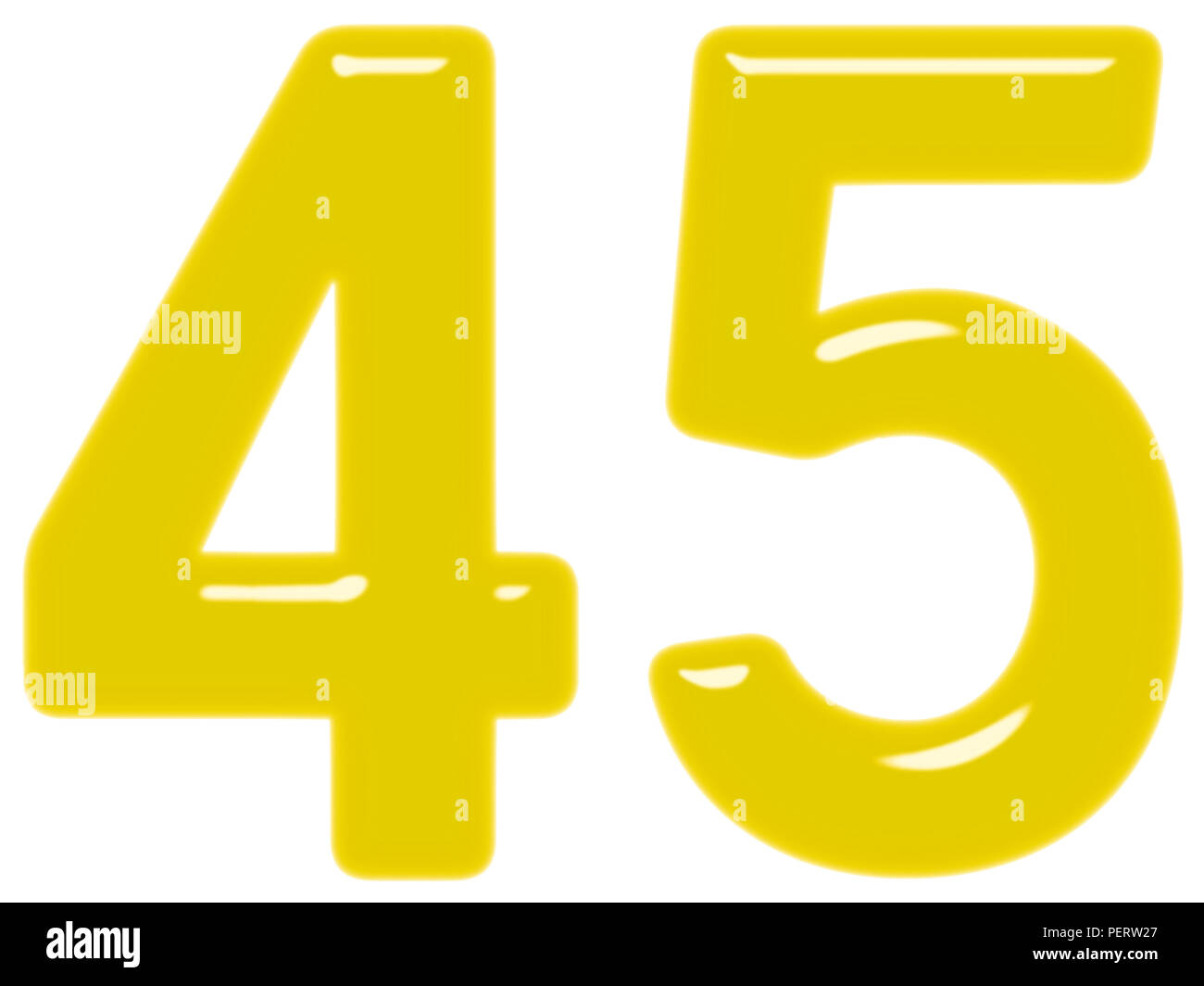 Numeral 45, forty five, isolated on white background, 3d render Stock ...