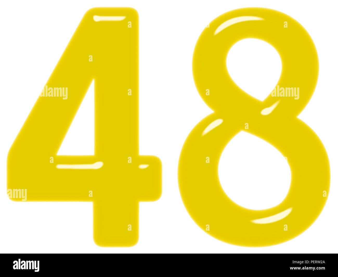 Numeral 48, forty eight, isolated on white background, 3d render Stock ...
