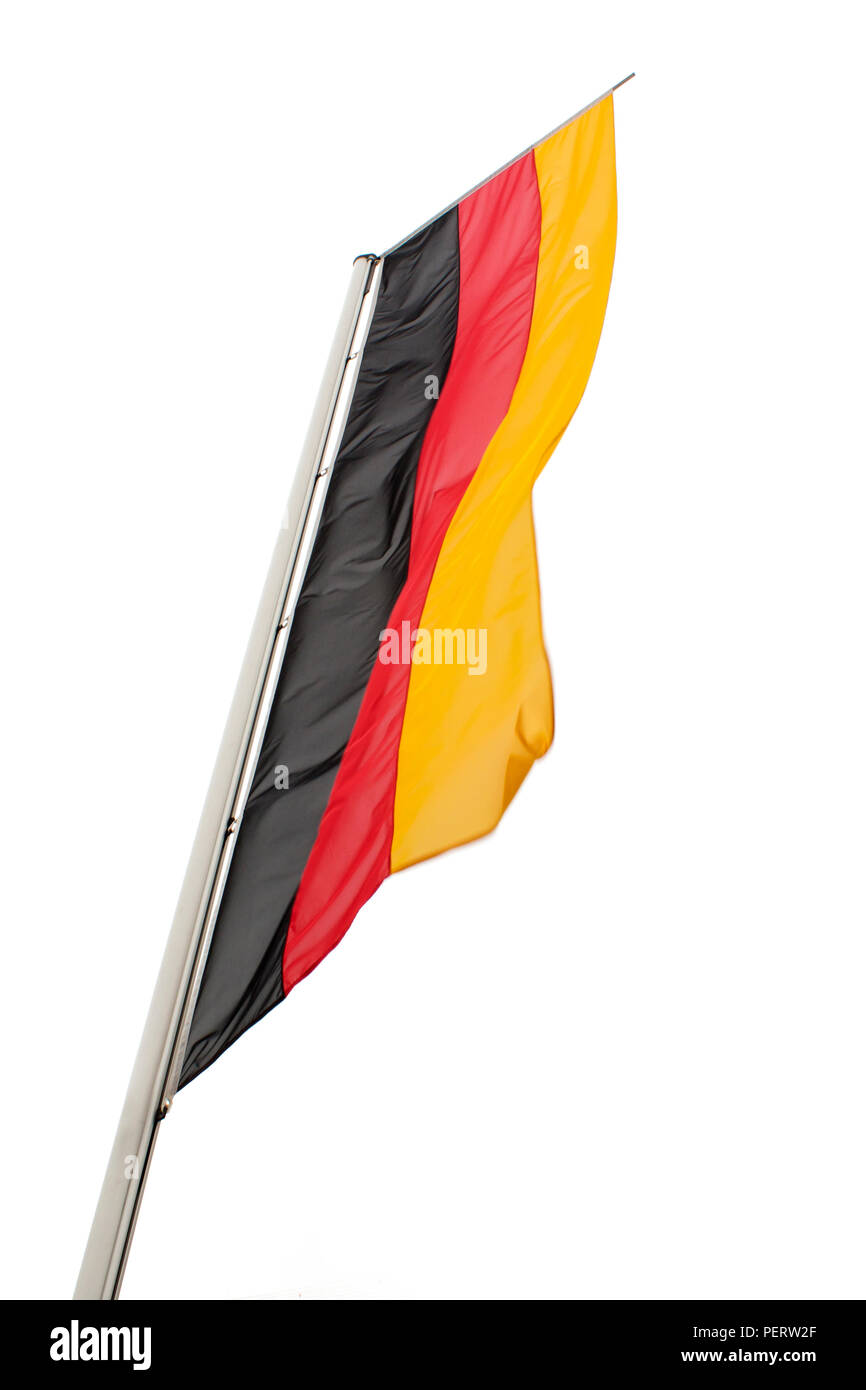 Germany national flag patriotism color black red gold isolated white ...