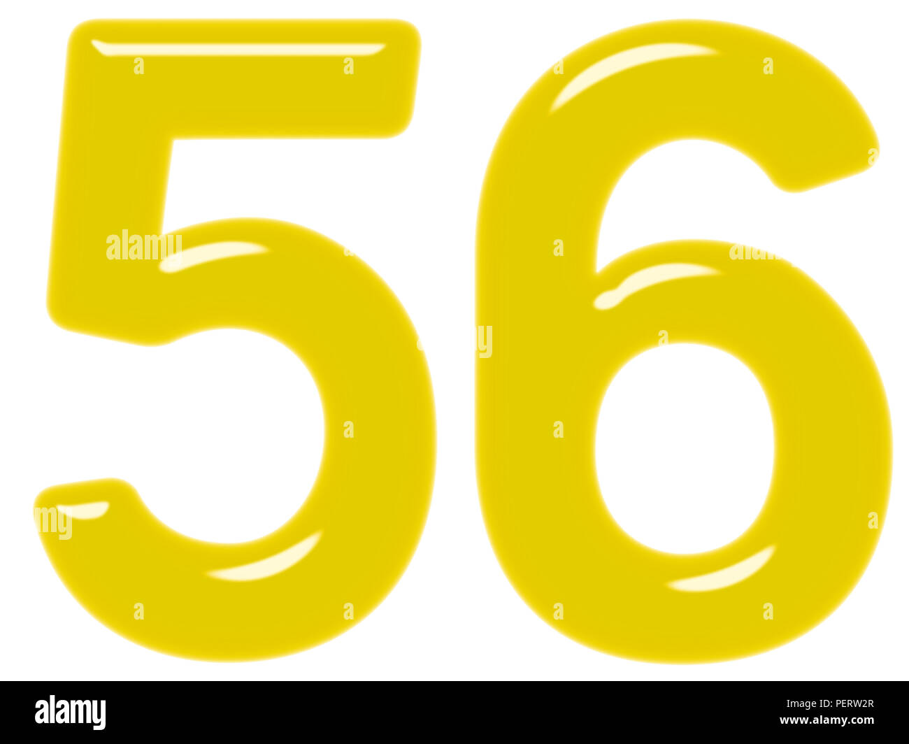 Numeral 56, fifty six, isolated on white background, 3d render Stock ...