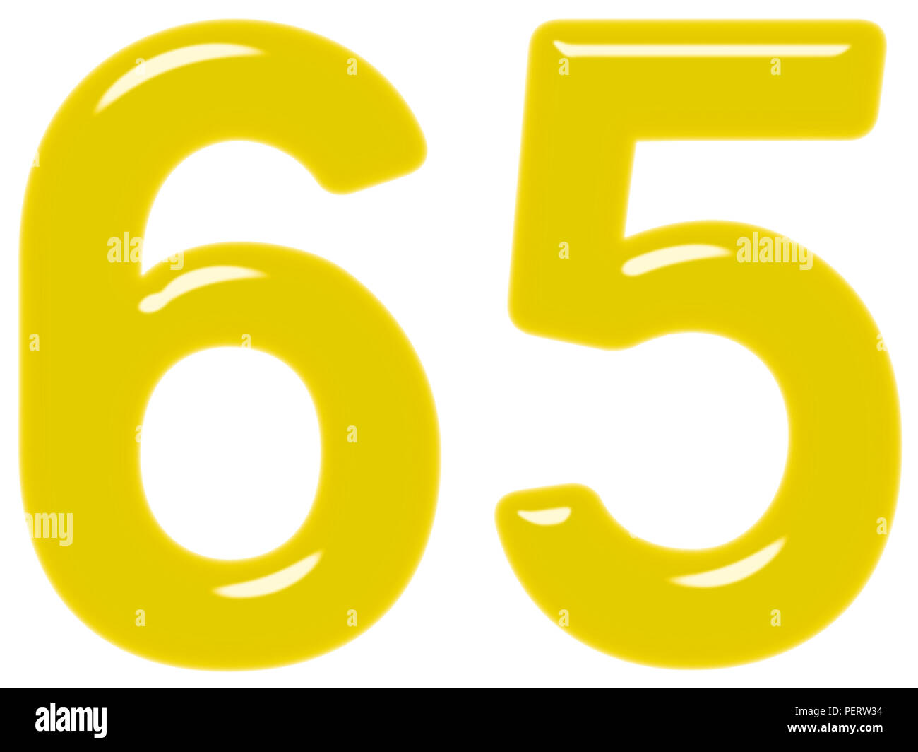 Numeral 65, sixty five, isolated on white background, 3d render Stock ...