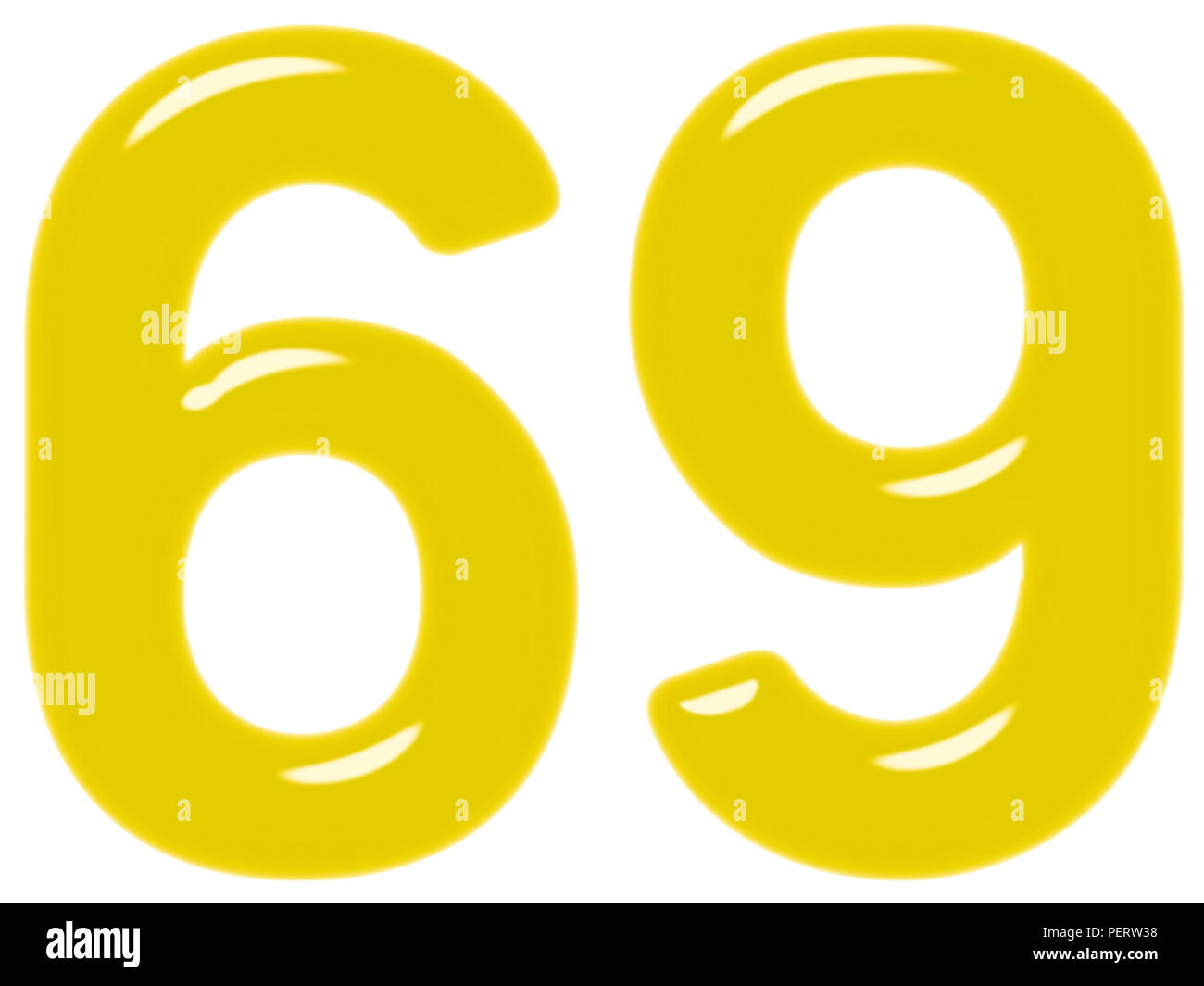 Numeral 69, sixty nine, isolated on white background, 3d render Stock ...