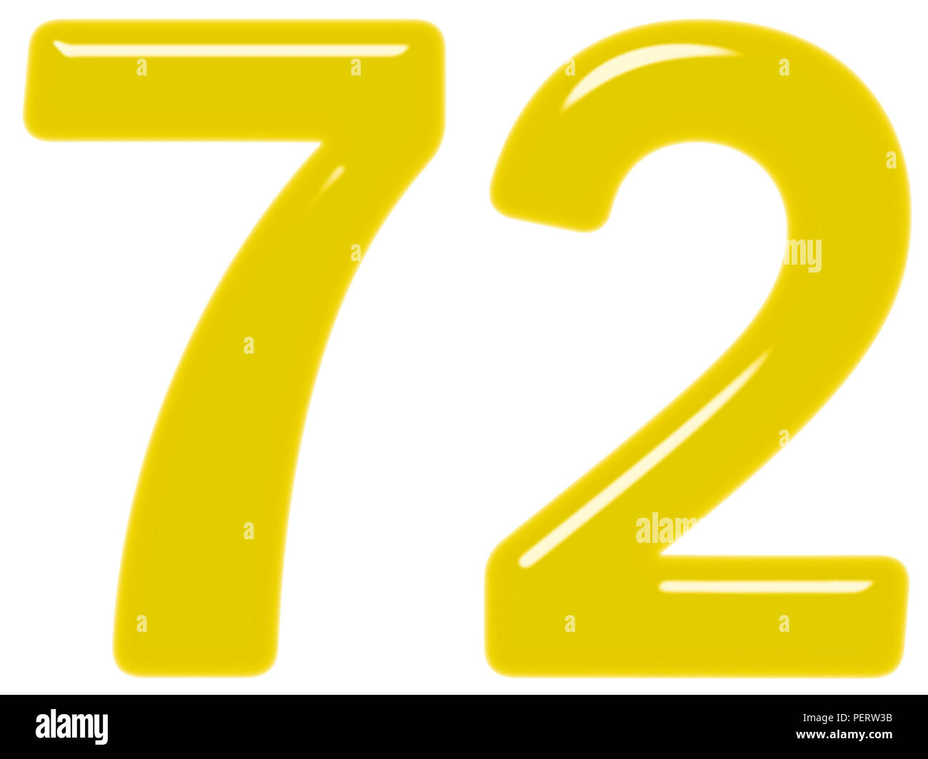 Numeral 72, seventy two, isolated on white background, 3d render Stock ...