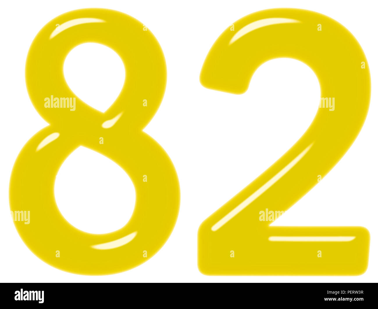 Numeral 82, eighty two, isolated on white background, 3d render Stock Photo - Alamy