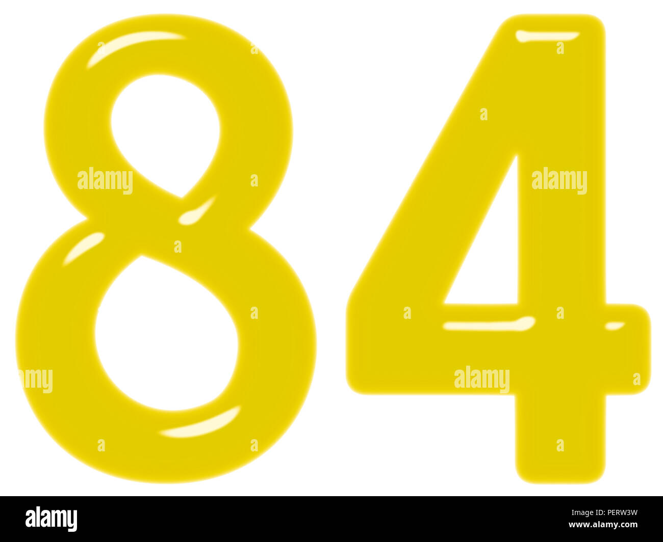 Numeral 84, eighty four, isolated on white background, 3d render Stock ...