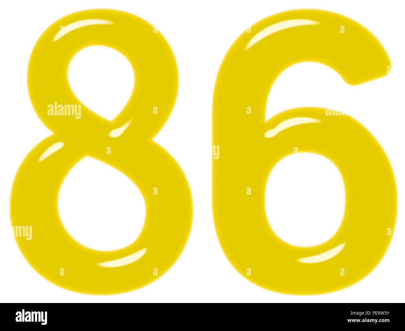 Numeral 86, eighty six, isolated on white background, 3d render Stock ...