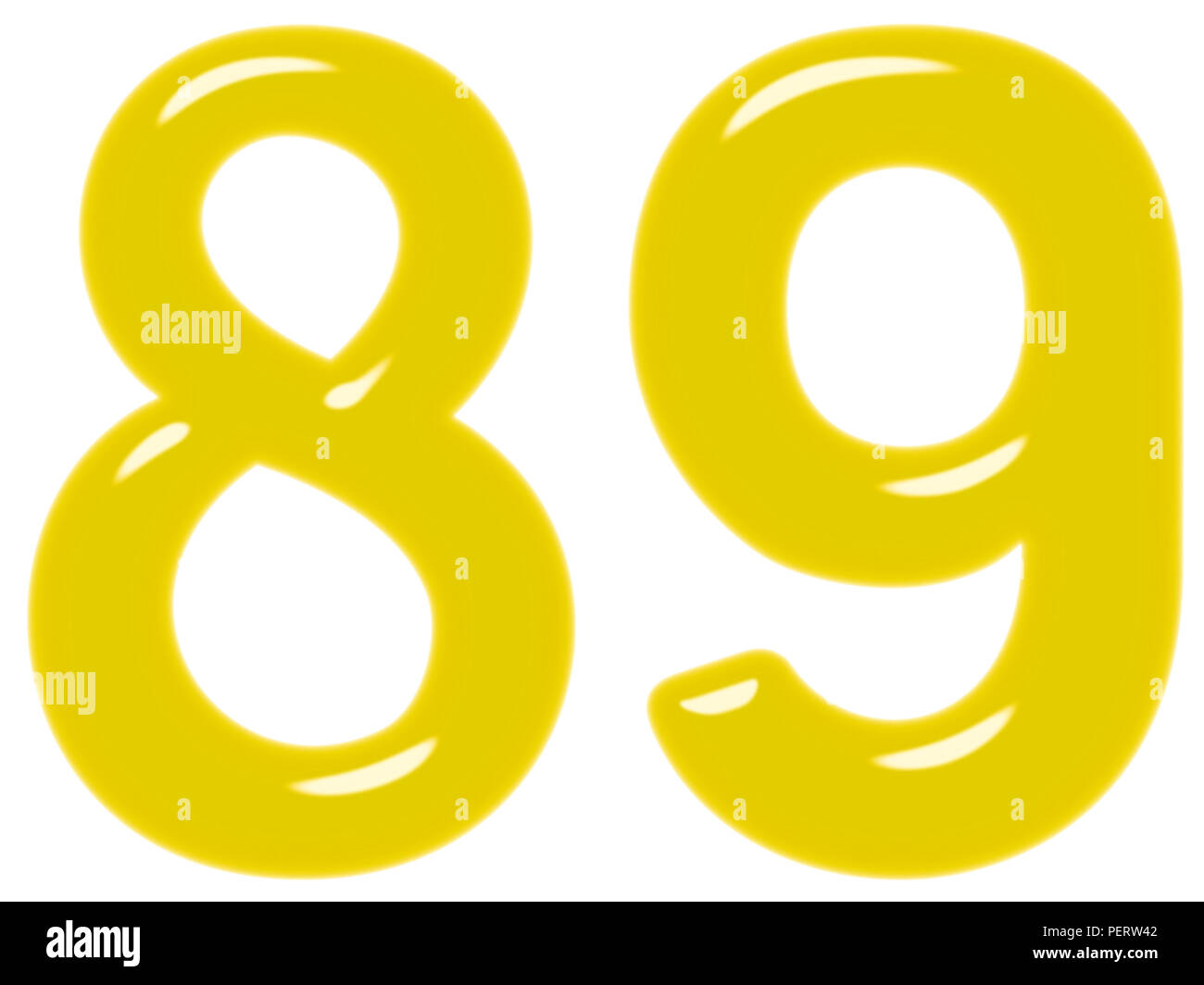 Numeral 89, eighty nine, isolated on white background, 3d render Stock Photo - Alamy