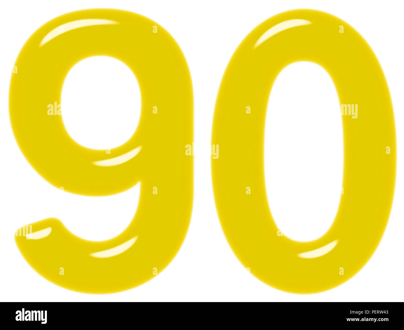 Numeral 90, ninety, isolated on white background, 3d render Stock Photo ...