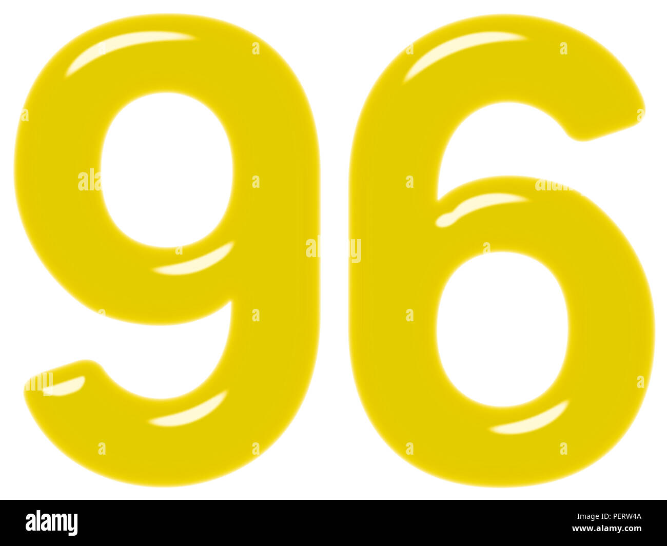 Numeral 96, ninety six, isolated on white background, 3d render Stock ...