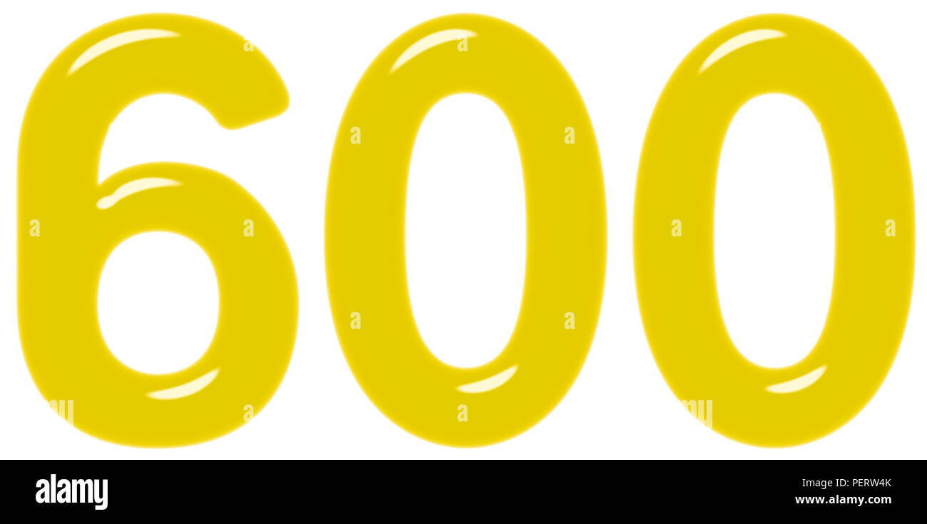 Numeral 600, six hundred, isolated on white background, 3d render Stock ...