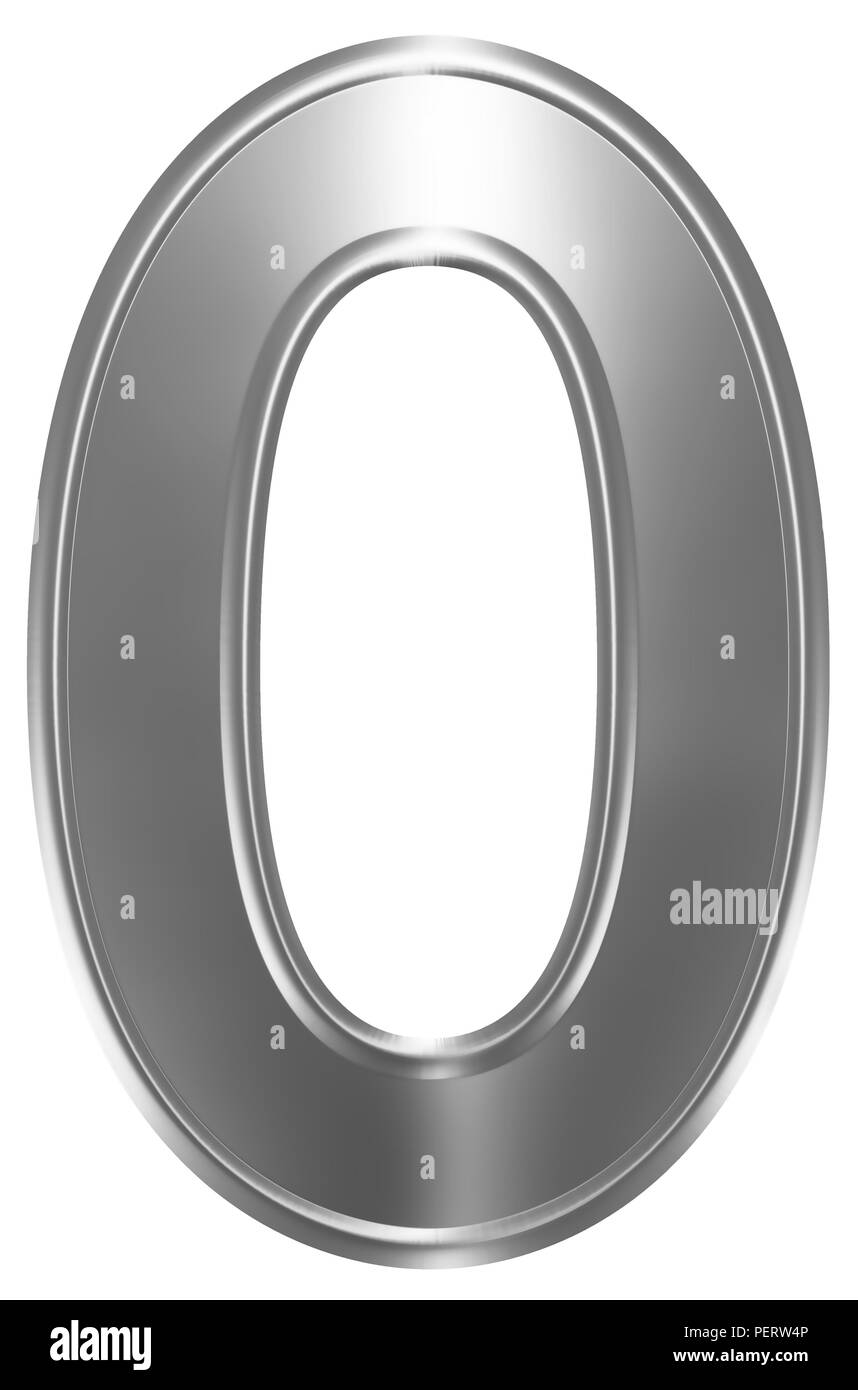 Numeral 0, zero, isolated on white background, 3d render Stock Photo ...