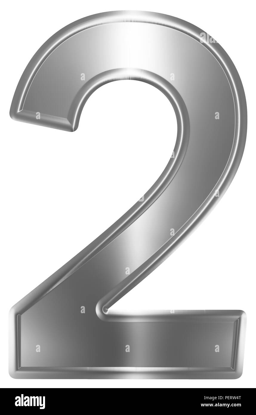 Numeral 2, two, isolated on white background, 3d render Stock Photo - Alamy