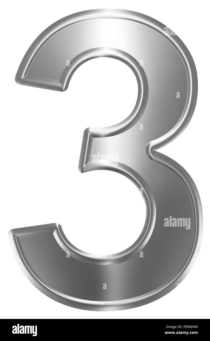 Numeral 3, three, isolated on white background, 3d render Stock Photo ...