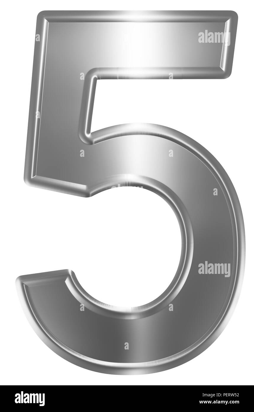 Numeral 5, five, isolated on white background, 3d render Stock Photo ...