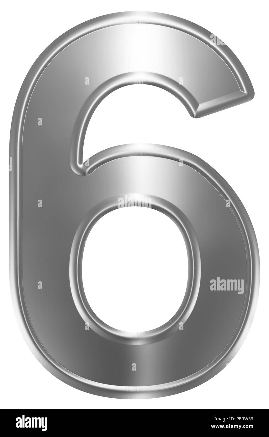 Numeral 6, six, isolated on white background, 3d render Stock Photo - Alamy