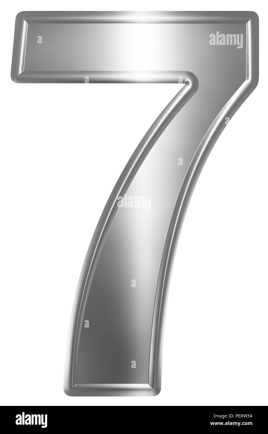 Numeral 7, seven, isolated on white background, 3d render Stock Photo ...