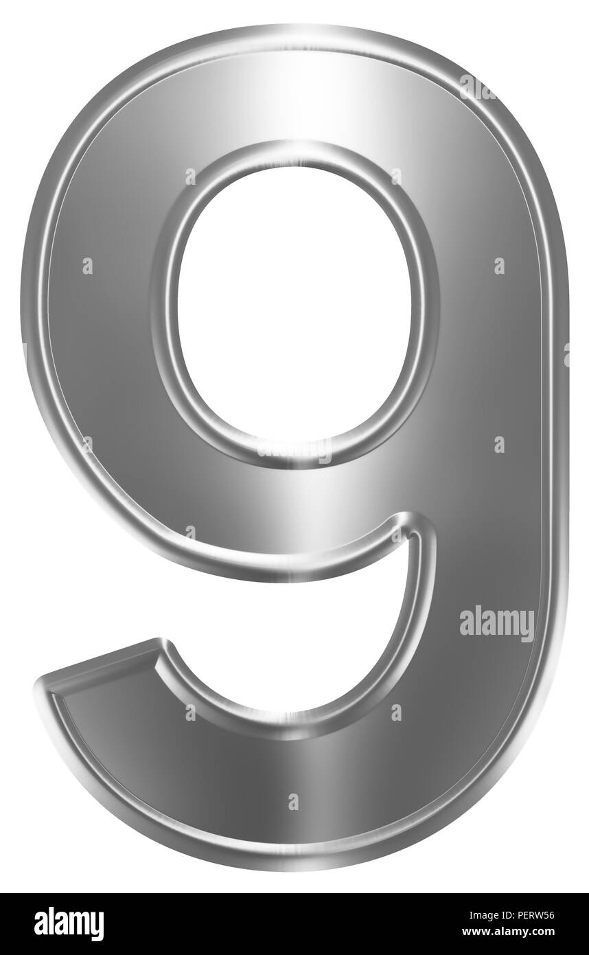 Numeral 9, nine, isolated on white background, 3d render Stock Photo ...