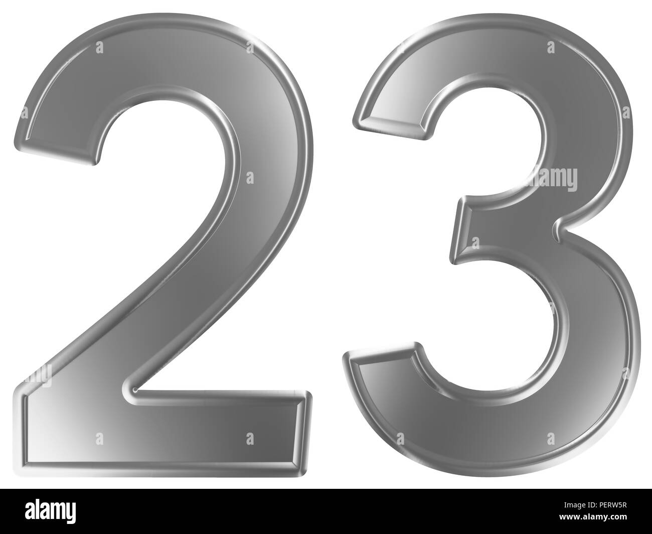 Numeral 23, twenty three, isolated on white background, 3d render Stock ... Numeral 23, twenty three, isolated on white background, 3d render Stock ...