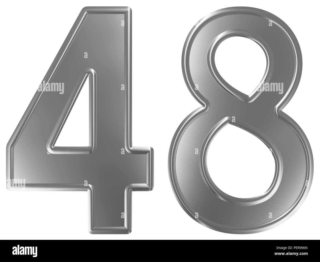 Numeral 48, forty eight, isolated on white background, 3d render Stock ...