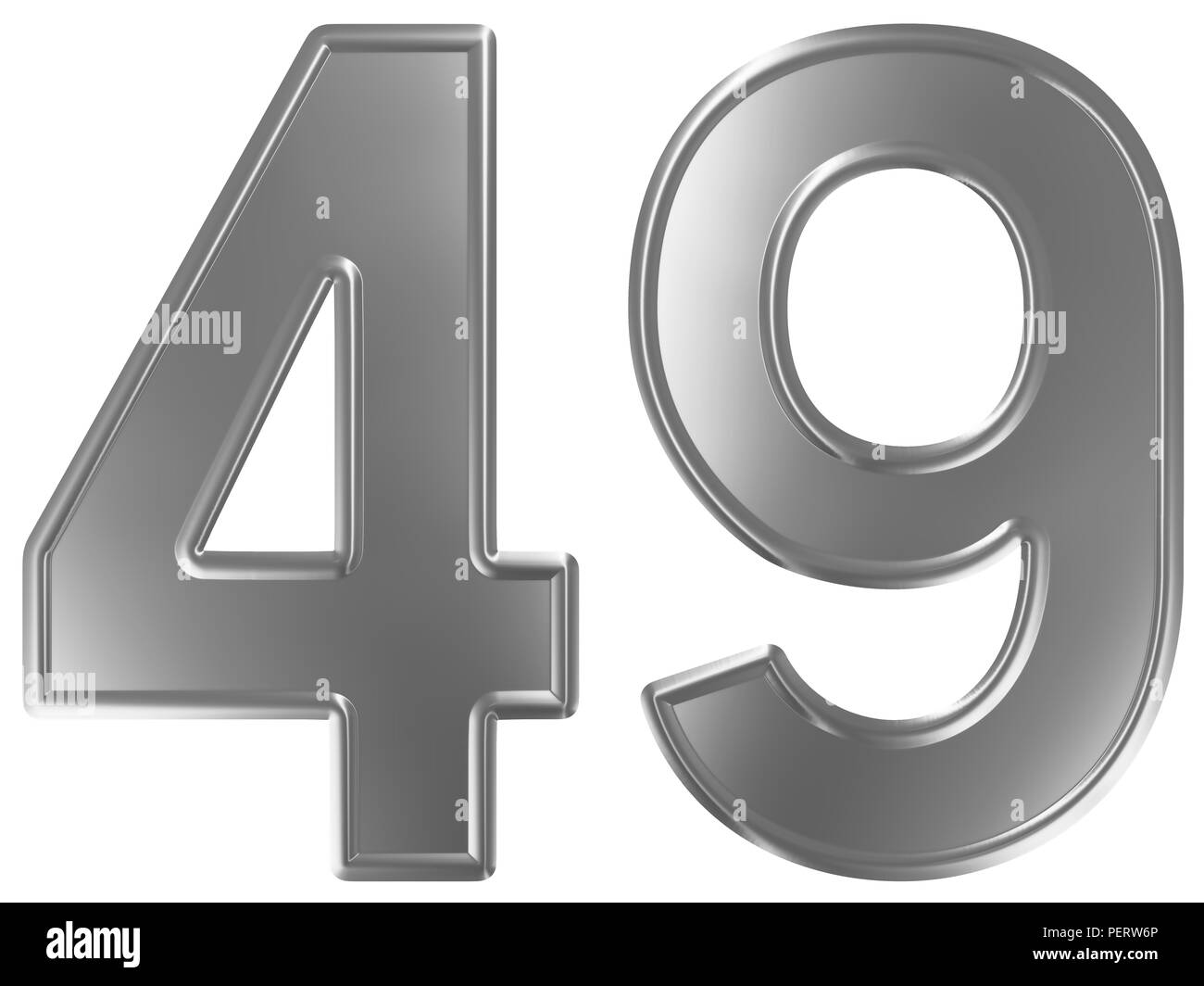 Numeral 49, forty nine, isolated on white background, 3d render Stock ...