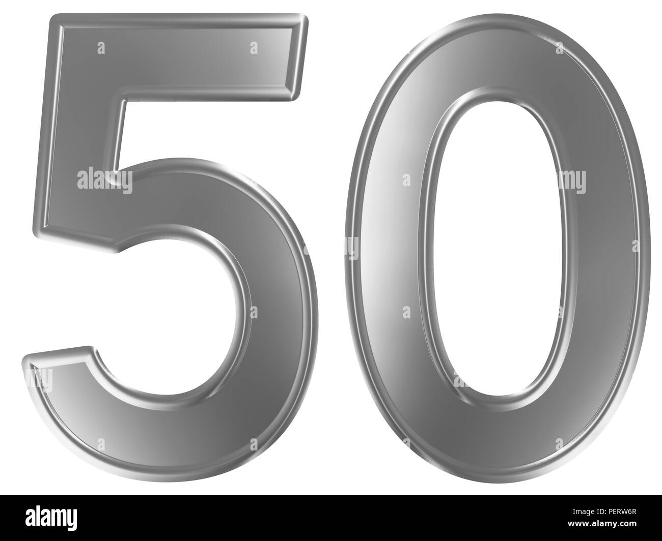 Numeral 50, fifty, isolated on white background, 3d render Stock Photo ...