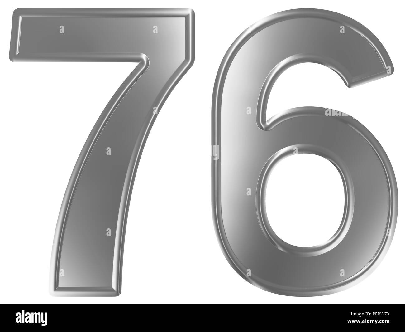 Numeral 76, seventy six,, isolated on white background, 3d render Stock ...