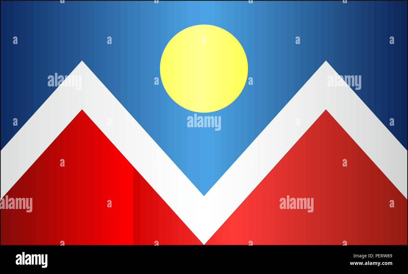 Abstract grunge mosaic flag of Denver - illustration, The flag of the ...