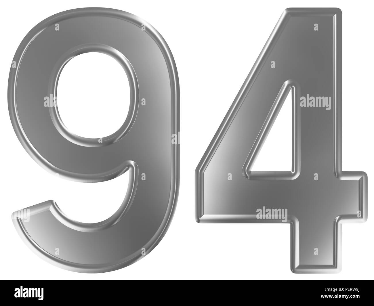 Numeral 94, ninety four, isolated on white background, 3d render Stock ...