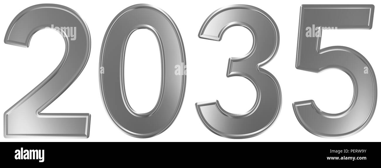 2035 inscription, isolated on white background, 3d render Stock Photo ...