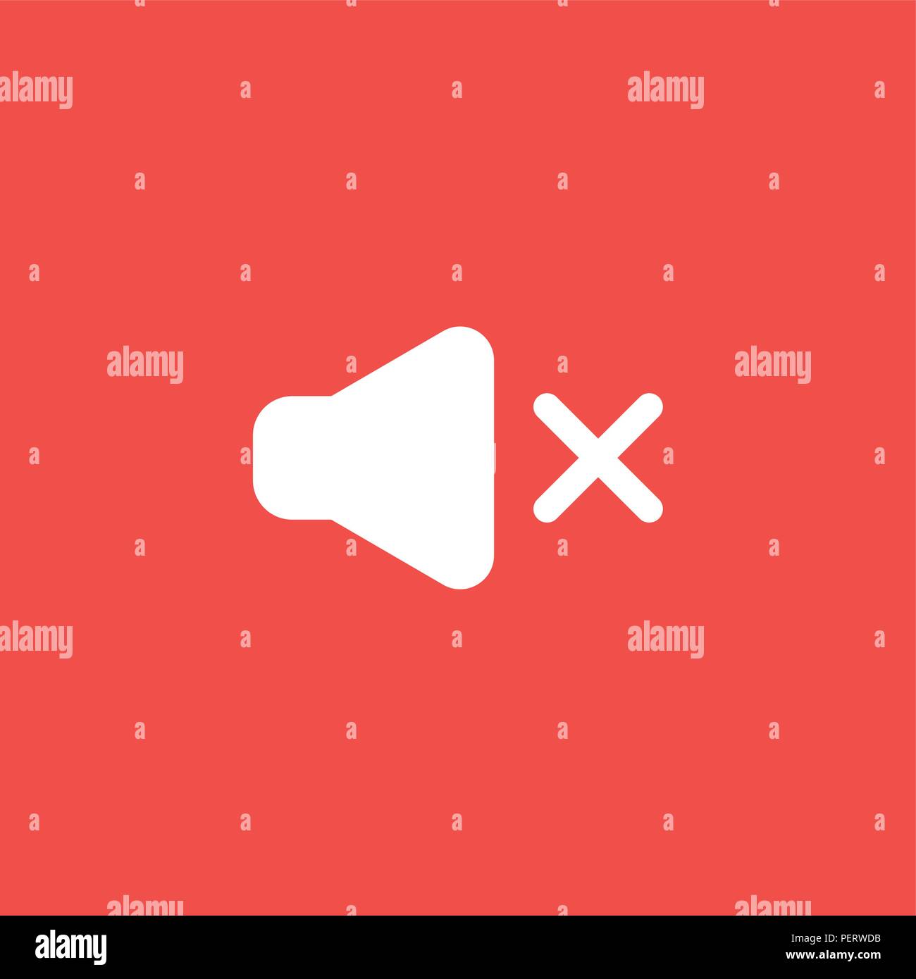 Flat vector icon concept of sound on symbol off red background Stock ...