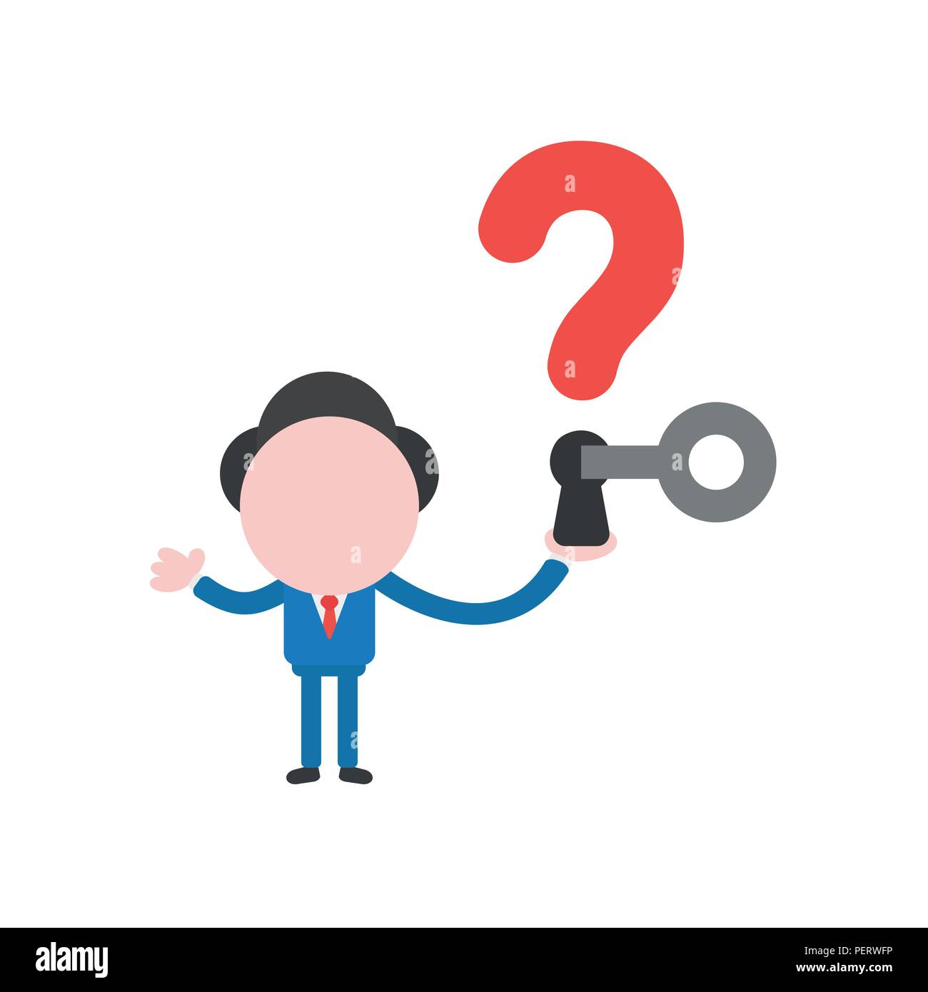Vector illustration concept of businessman character holding red ...